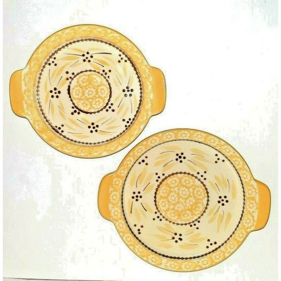 Temptations | Dining | Temptations Qvc 2 Round Old World Yellow Trivets ...